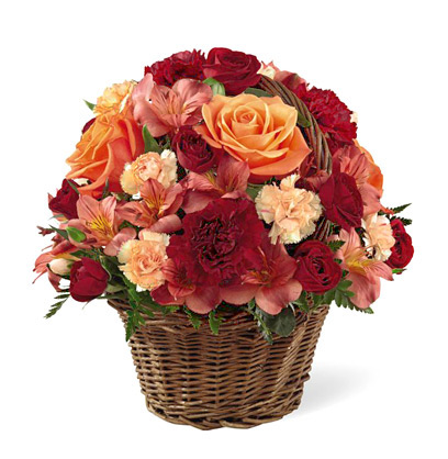 FTD Autumn Treasures Basket Bouquet Deluxe
