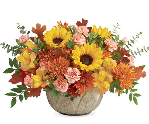 Teleflora Autumn Sunbeams Centerpiece - Nationwide Florist Delivery